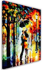 Obraz na plátně Deštník pro romantický pár - 40x60 cm