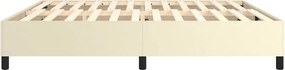 Rám postele s boxspringem krémová 200 x 200 cm umělá kůže 3121067