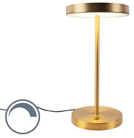 Moderní stolní lampa bronzová vč. LED - Disco