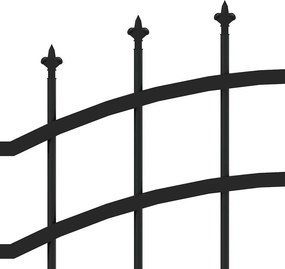 Zahradní plot Woerden s kopím nahoře černý 240 x 175 cm ocelový 151083