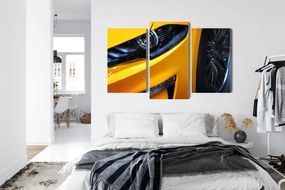 Vícedílný obraz Přední Část Žlutého Sportovního Vozu Nedostatek Nedostatek Přírodní plátno 120x80