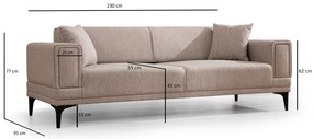 Hanah Home Třímístná pohovka HORIZON béžová