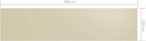 Balkónová zástěna krémová 120 x 500 cm oxfordská látka 134958