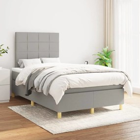 vidaXL Box spring postel s matrací 120x200 cm textil [3142321] Barva: světle šedá