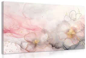 Obraz elegantní květiny s růžovo-zlatým nádechem
