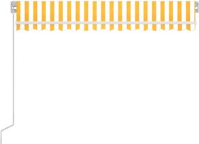 Ručně zatahovací markýza s LED světlem 350 x 250 cm žlutobílá 3068883