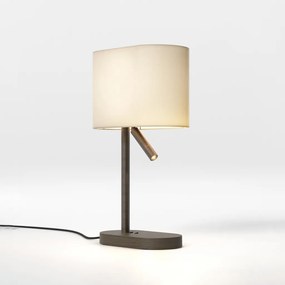 Designová stolní lampička s přídavnou lampičkou na čtení Venn Table Reader Noha: Bronzová, Stínítko: Cementově šedé