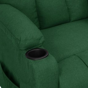 Polohovací křeslo tmavě zelené textil 339088