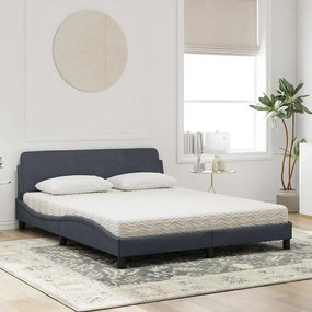 Postel s matrací Dover tmavě šedá 160 x 200 cm samet 3208432