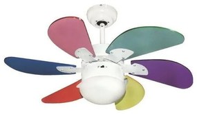 Stropní ventilátor 1xE27/70W/230V pr. 90 cm pestrobarevná + dálkové ovládání