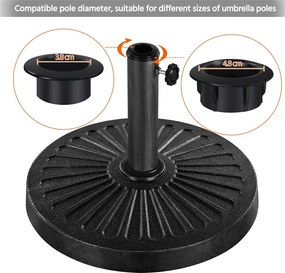 Podstavec pod slunečník Yaheetech – černá, 10 kg (256852293156)