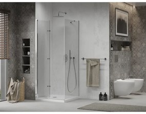 Mexen Lima sprchový kout 80x80cm, 6mm sklo, chromový profil - čiré sklo + Slim sprchová vanička - 856-080-080-00-00-4010