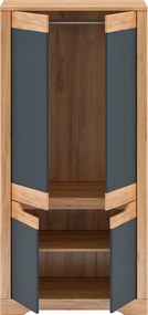 Věšáková skříň Q, dub craft zlatý/grafit šedá, FIDEL