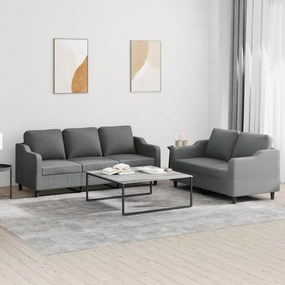 2dílná sedací souprava s poduškami tmavě šedá textil 3201835