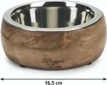 Designed by Lotte MANDIRA dřevěná 16.5cm / nerezová miska pro psy