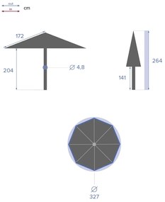 Hesperide teleskopický slunečník Easyo 330 cm taupe