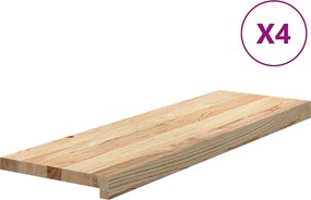 Nášlapy na schody 4 ks neošetřené 80x25x2 cm masivní dub 3282894