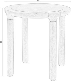 Kulatý odkládací stolek v dekoru jasanu ø 45 cm Storm – Zuiver