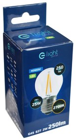 Dekorační LED žárovka E27 teplá 3000k 2w 250 lm