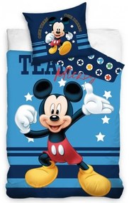 CARBOTEX - Dětské / chlapecké bavlněné ložní povlečení Mickey Mouse (Disney), 140 x 200 cm + 70 x 90 cm