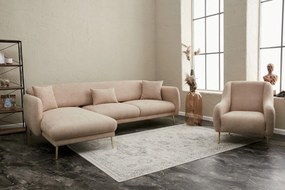 HANAH HOME Rohová pohovka SIMENA béžová levá 266 cm 825BLC2831