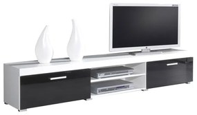 TV stolek Mamba, Barva: bílá / černý lesk