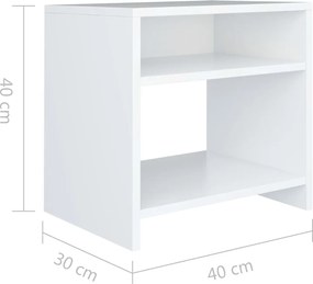 vidaXL Noční stolek 40 x 30 x 40 cm dřevotříska [800009] Barva: Bílá