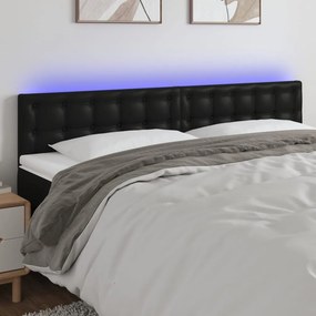 Čelo postele s LED černé 160x5x78/88 cm umělá kůže 3121708
