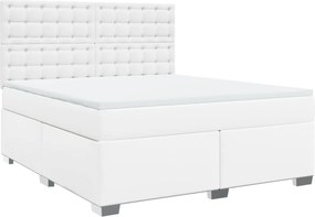 Box spring postel s matrací bílá 180x200 cm umělá kůže 3293033