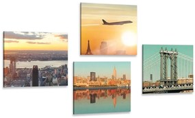 Set obrazů cestování do města New York - 4x 40x40 cm