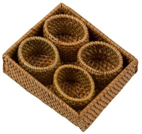 SCANquilt kroužky BALI na prostírání box 4 ks medová kulaté
