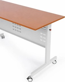 Mobilní stůl PRIMO MOBI, 180x60 cm, bílá podnož, bříza