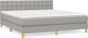Box spring postel s matrací světle šedá 160 x 200 cm textil 3140945
