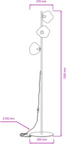 BRILAGI - Stojací lampa VULCANO 3xG9/8W/230V zlatá/kouřová béžová