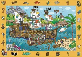 Trefl - Puzzle - Puzzle s hledáním obrázků Spy Guy: Pirátská loď / 100