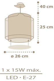 Dalber 76872 - Dětský lustr BABY CHICK 1xE27/15W/230V