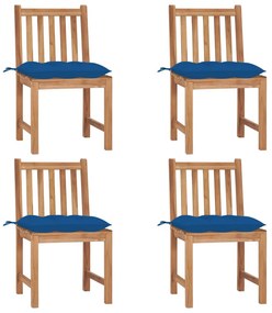 Zahradní židle 4 ks s poduškami masivní teak 3073113