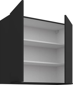 ARIA cc | horní skříňka 80 G-72 2F policová | 80 cm | ANTI FINGERPRINT povrch | černá