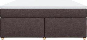 Box spring postel s matrací tmavě hnědá 180x200 cm textil 3285397