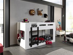 Dětská patrová postel z MDF bílá 120cm 90x200cm