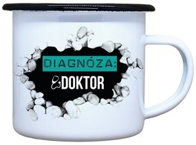 Super plecháček Smaltovaný plecháček s potiskem diagnóza doktor Objem: 460 ml