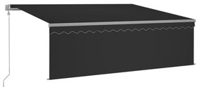 Automatická zatahovací markýza s roletou 4 x 3 m antracitová,  3069429