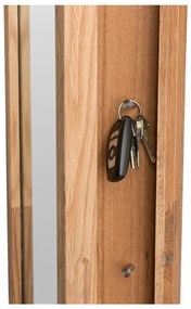 Přírodní dubová skříňka na klíče se zrcadlem Rowico Sol