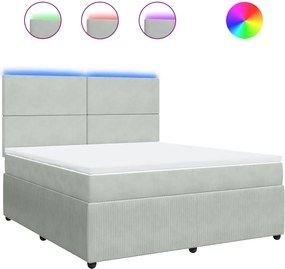 Box spring postel s matrací světle šedá 180x200 cm samet 3294700