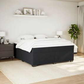 Box spring postel s matrací černá 180x200 cm samet 3285301