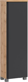 XXXLutz MIDI SKŘÍŇKA, šedá, dub wotan, 40/130/35 cm Held - Online Only koupelnové skříňky - 000307017212