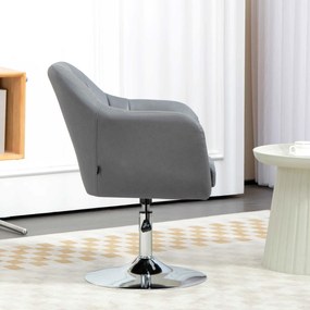 HOMCOM Křeslo Lounge s Područky, Bederní Polštář, Čalouněné Křeslo s Kovovým Rámem, Mikrovlákno, Výškově Nastavitelné Otáčecí Křeslo do Ložnice a Obý…