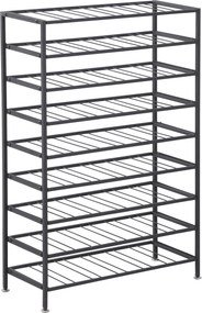 HOMCOM Stojan na víno s kapacitou 54 lahví 63D x 25Š x 91V cm černý kov