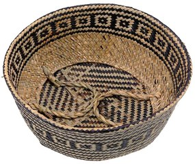 Tutumi, přírodní koš Boho 32x32x28 cm 322177, hnědá-černá, HOM-06662
