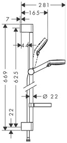 Hansgrohe Crometta, sprchová sada Vario se sprchovou tyčí 65 cm a miskou na mýdlo, bílá/chromová, HAN-26553400